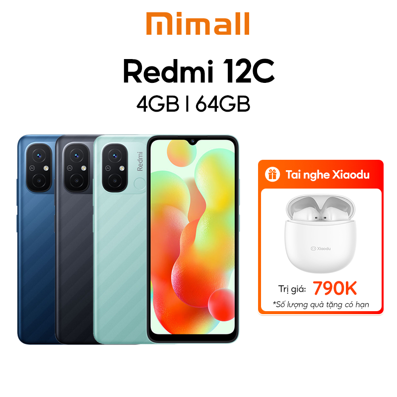 Điện thoại Xiaomi Redmi 12C dung lượng pin 5000 mAh - 4GB 64GB - MediaTek Helio G85 - Bảo hành ...