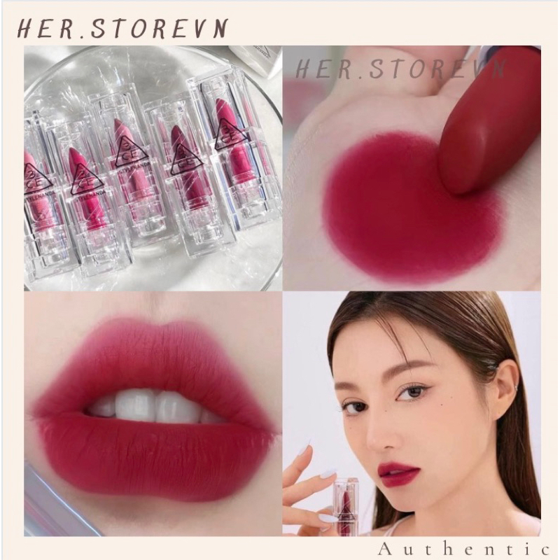 Son 3CE Soft Matte Lipstick COLD SPACE- MÀU CHERRY ĐỎ TÍA | Shopee Việt Nam