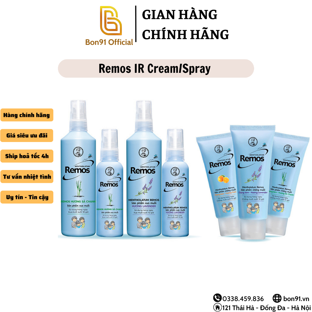 Remos IR Cream Spray xịt và kem chống muỗi Rohto | Shopee Việt Nam