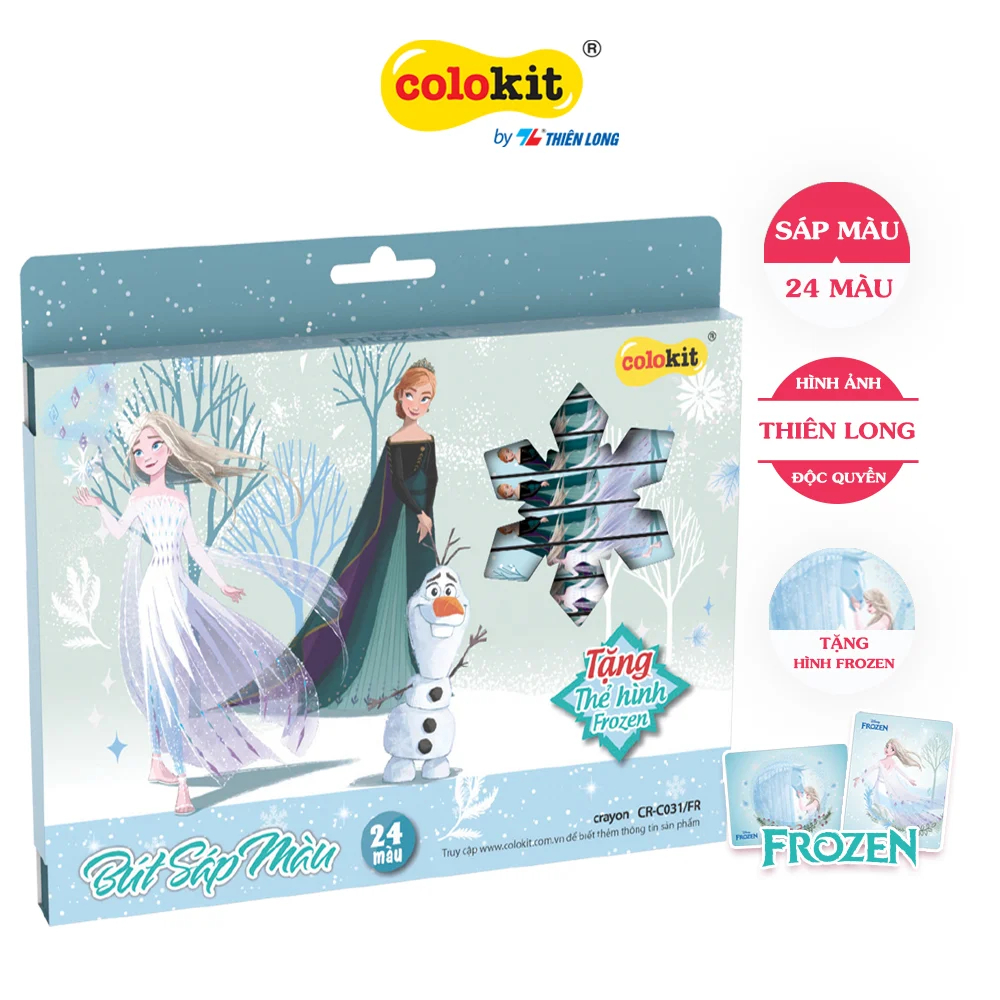 Bút sáp 24 màu Colokit Disney Frozen CR-C031/FR | Shopee Việt Nam