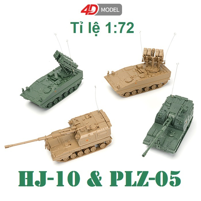 Mô hình lắp ráp MHQS Modern Vehicles thu nhỏ tỉ lệ 1:72 HJ-10 Xe Tên Lửa Chống Tăng và PLZ-05 ...