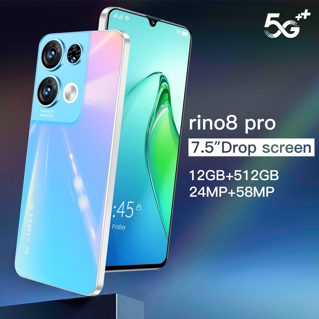 Điện thoại Rino8 pro 5G mới nguyên bản bán 12+512GB điện thoại chơi ...
