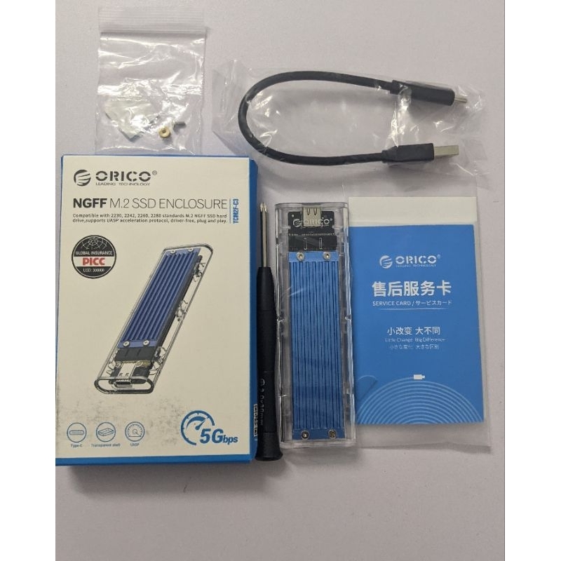 Hộp đựng ổ cứng SSD M.2 SATA ORICO TCM2F-C3 trong suốt mini USB 3.1 Gen ...