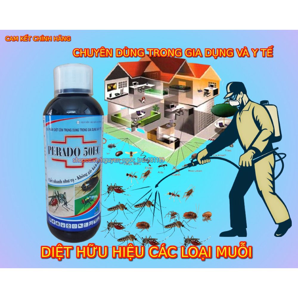 (Chính hãng) Perado 50EC 1 lít - Thuốc diệt Muỗi - côn trùng gây hại ...