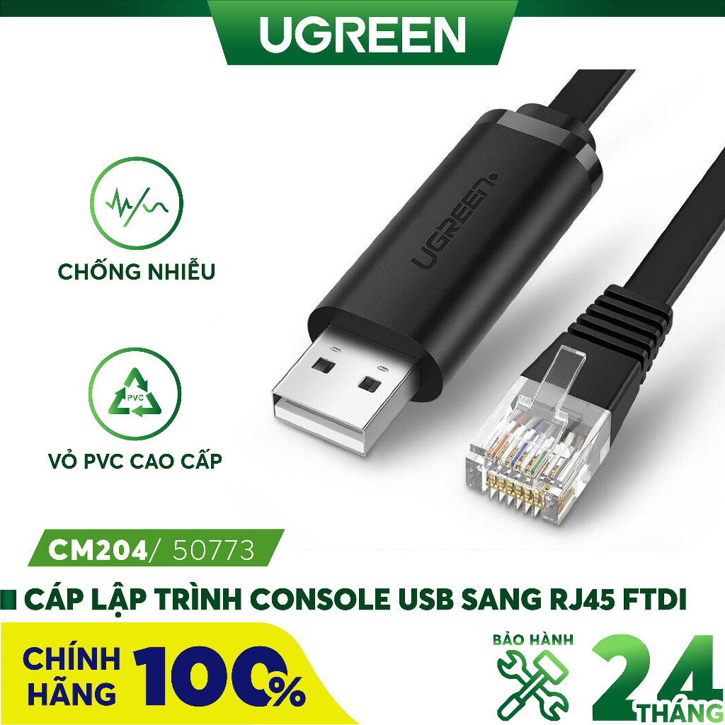 Dây cáp Console cáp lập trình USB to RJ45 dài 1.5m cấu hình server ...