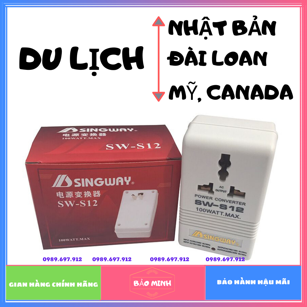 Bộ đổi nguồn 220v sang 110v của Nhật | Cục đổi nguồn điện 110v sang 220v Singway100 | Biến áp ...