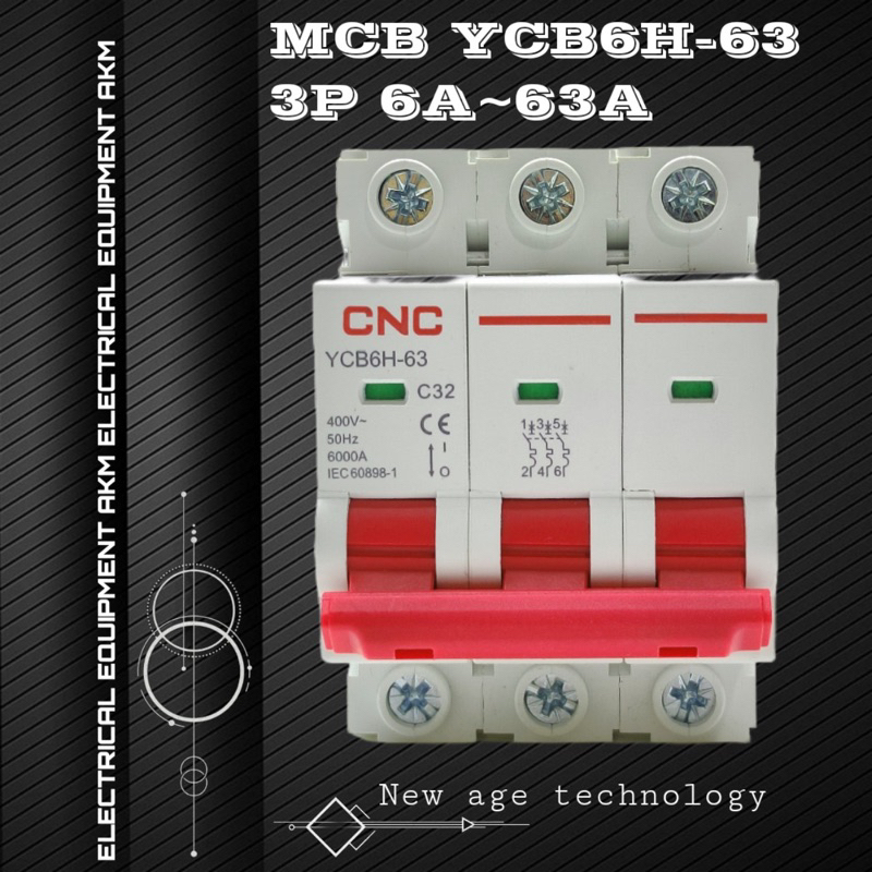 Aptomat MCB 3 Pha YCB6H-63 CNC 6A~63A, Dòng Cắt 6kA (Hàng chính hãng) | Shopee Việt Nam