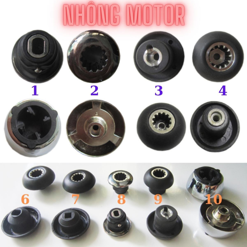 Nhông motor máy xay sinh tố công nghiệp, vấu bằng nhựa và kim loại, 12 ...