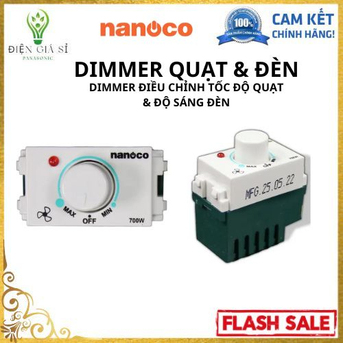 DIMMER, Công Tắt Điều Chỉnh Quạt & Đèn(NDF603WL/FDL603W) 700w, Chính ...