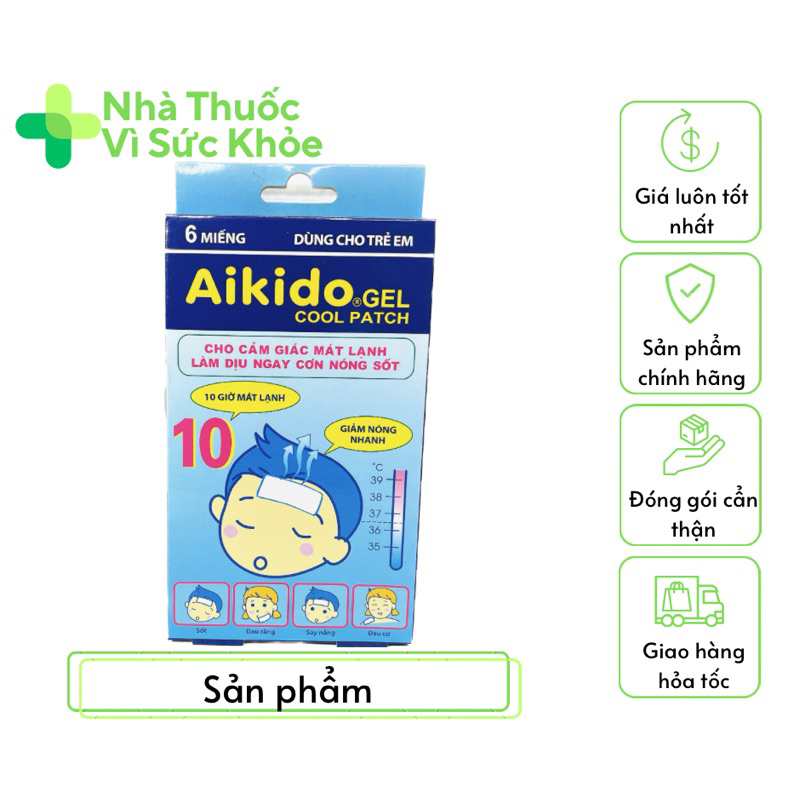Miếng dán chườm lạnh, hạ sốt nhanh Aikido Gel Cool Patch (1 Hộp ...