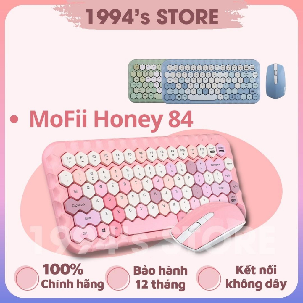 Bộ bàn phím giả cơ và chuột không dây MoFii Candy Mixed - Dùng cho PC, Laptop, Tivi, Điện thoại ...