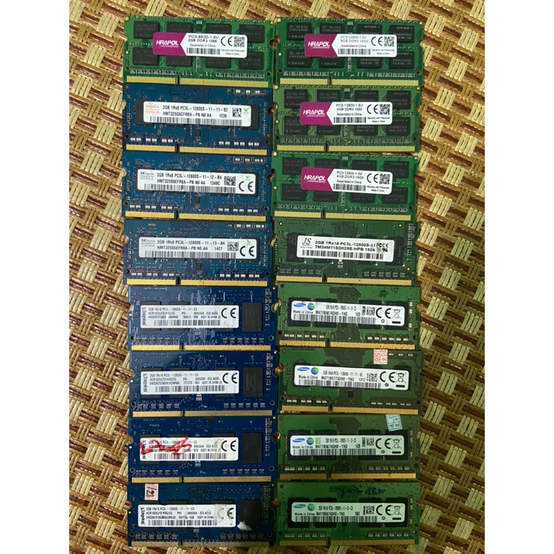 Ram Laptop 8GB 4GB 2GB DDR3 DDR3L bus 1600 1333 1066 PC3 nhiều hãng kingston hrapol micron hynix ...