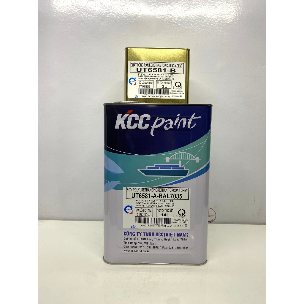 SƠN KCC KORETHAN TOPCOAT GREY UT6581-A-RAL 7035 (16L/bộ) | Shopee Việt Nam
