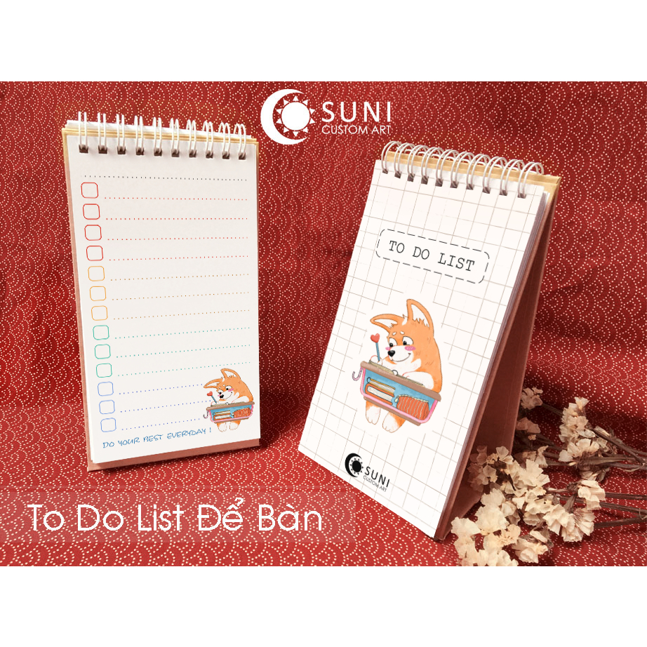 Sổ to do list ruột in màu MINH HỌA CORGI DỄ THƯƠNG | Checklist để bàn | Mini notebook | Shopee ...