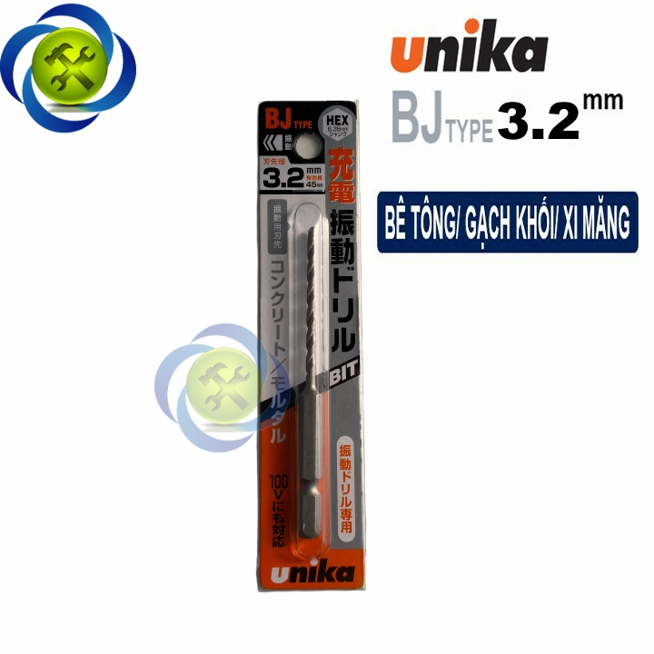 Mũi khoan bê tông 3.2mm Unika BJ 3.2 x 90 đuôi lục giác | Shopee Việt Nam