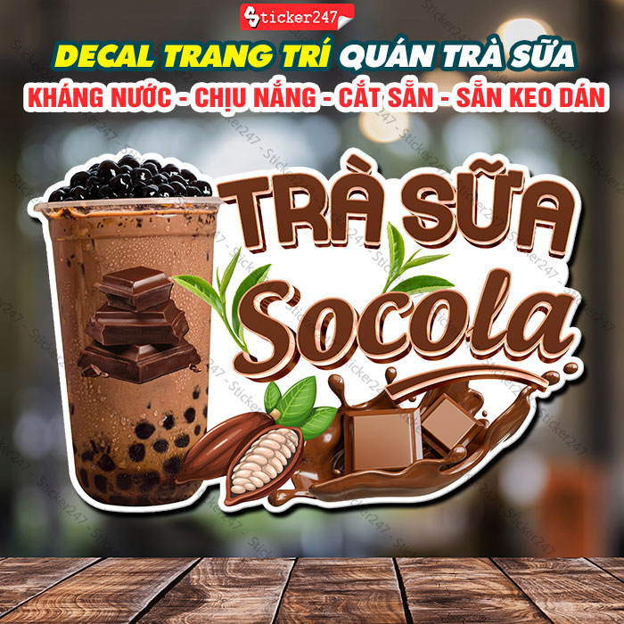 Tranh Dán Tường Trà Sữa Socola 🍓 Hình Dán Decor Trang Trí Quán Trà Sữa ...