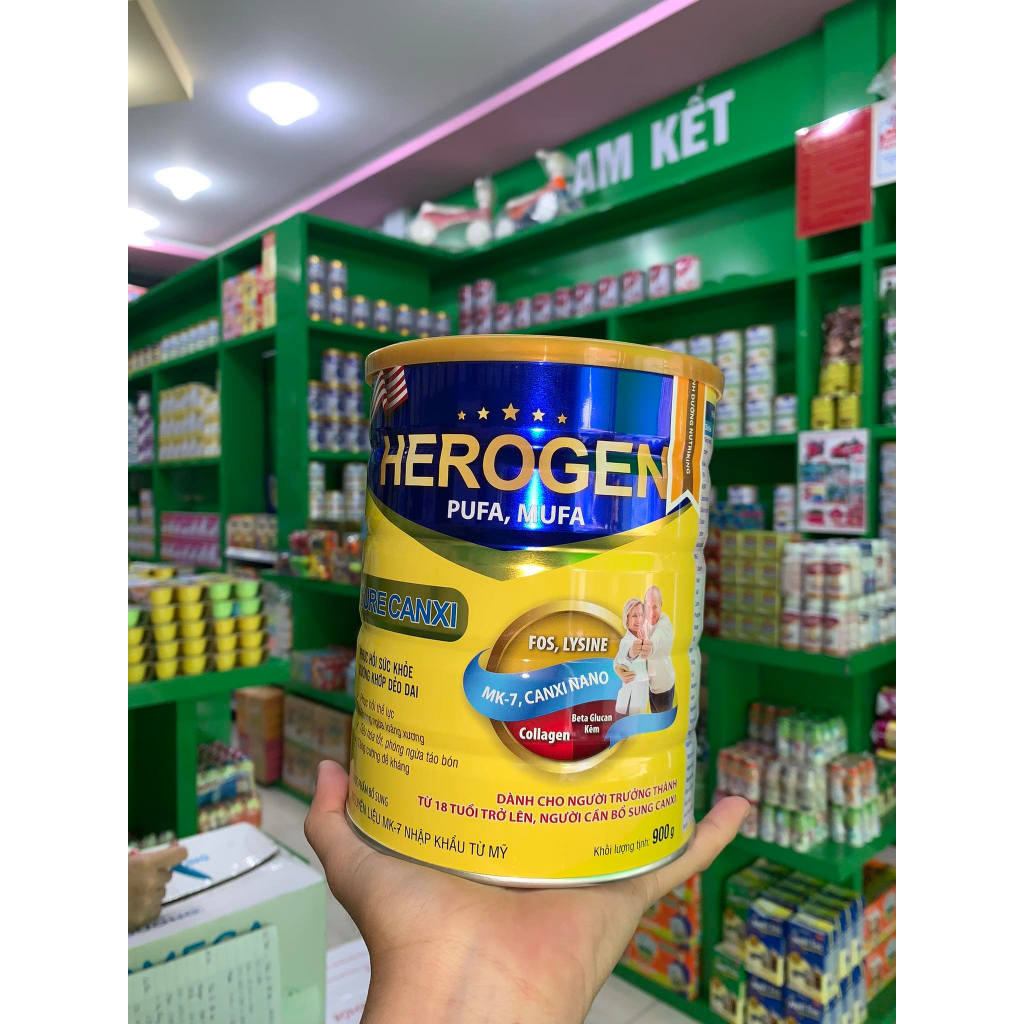 Sữa bột Herogen Sure canxi 900g (Dành cho người trưởng thành, người cần ...