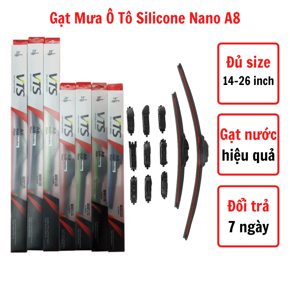 Cần gạt mưa VTS A8 Thanh Mềm lưỡi Silicone Dùng cho các dòng xe Ford ...