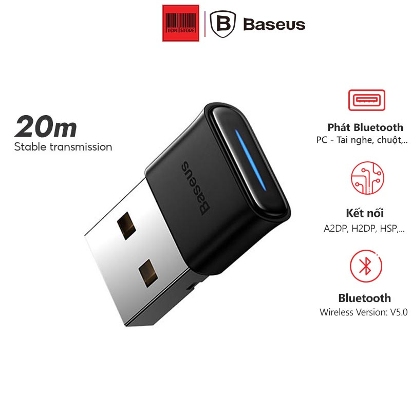 USB Baseus Phát Bluetooth 5.0 Cho PC Wireless Adapter Phạm Vi Truyền ...