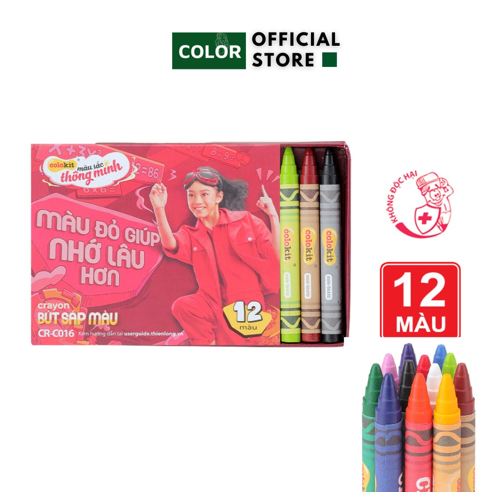 Bút sáp màu Thiên Long CR-C016 12 màu | Shopee Việt Nam