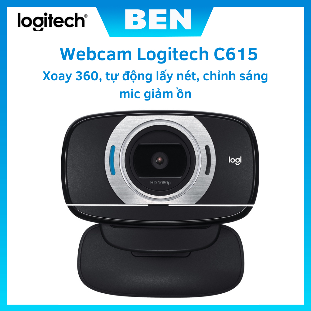 Webcam Logitech C615 1080p HD 30 FPS - Xoay 360, tự động lấy nét, chỉnh ...