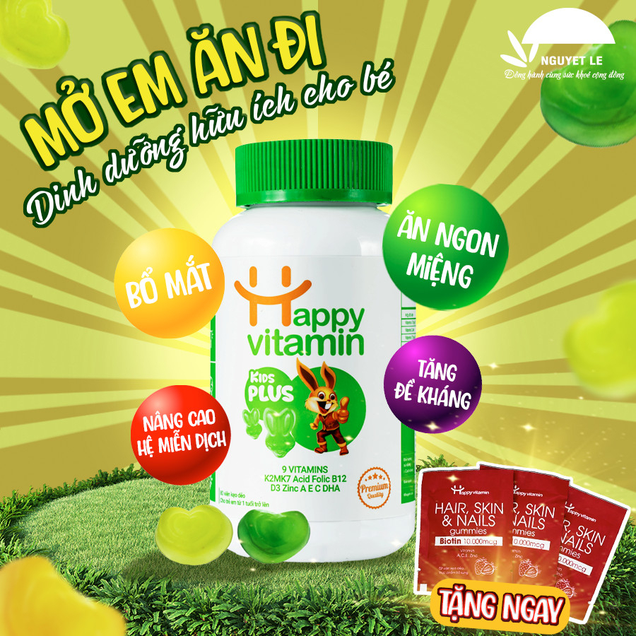 Kẹo Dẻo Happy Vitamin Kids PLUS Giúp Tăng Sức Đề Kháng Và Miễn Dịch Cho ...