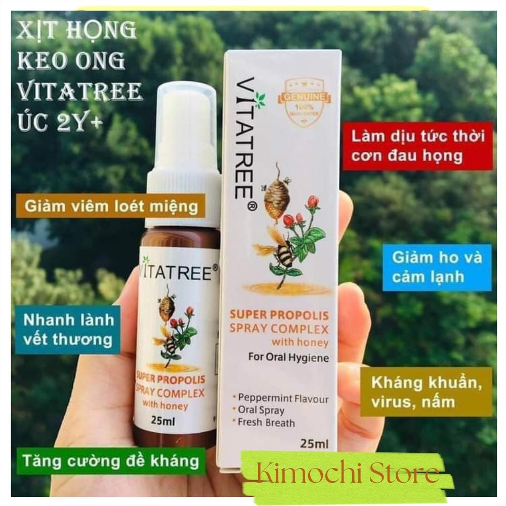Xịt họng keo ong Vitatree 30ml, Vitatree Super Propolis with Honey ...