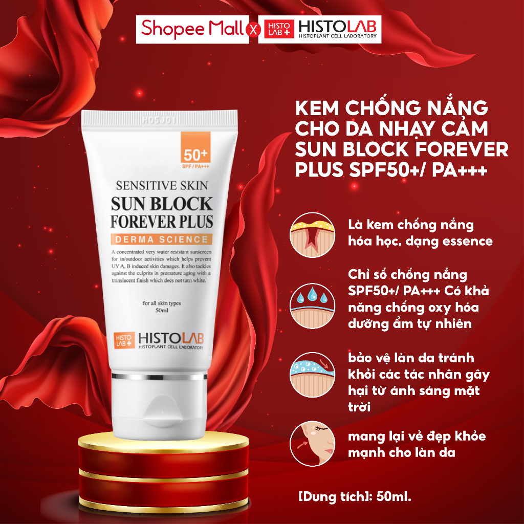 Kem Chống Nắng Cho Da Nhạy Cảm SPF50+/PA+++ HISTOLAB Sensitive Skin Sun Block Forever Plus 50ml ...