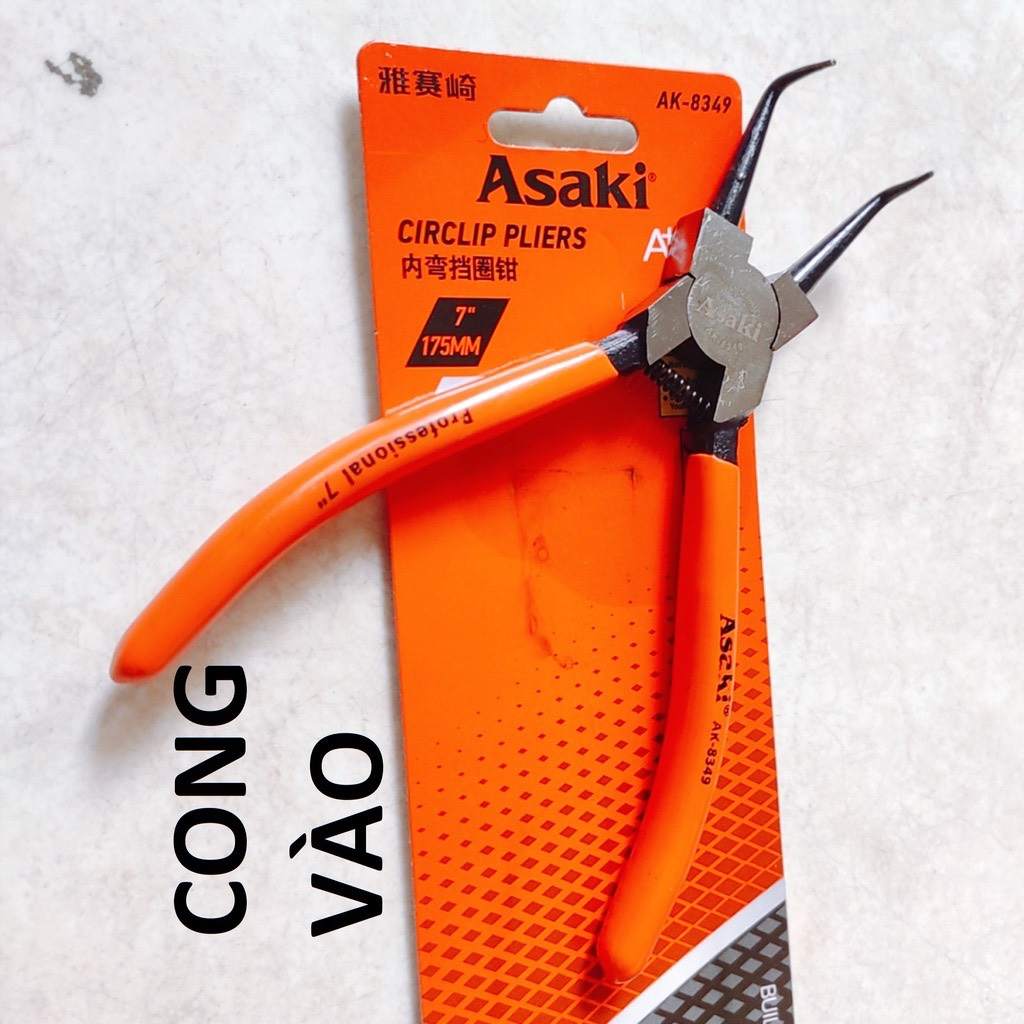 Kìm mở Phe, kìm phanh Asaki 7 inch, kìm phe, phanh ngoài mũi thẳng, kim ...