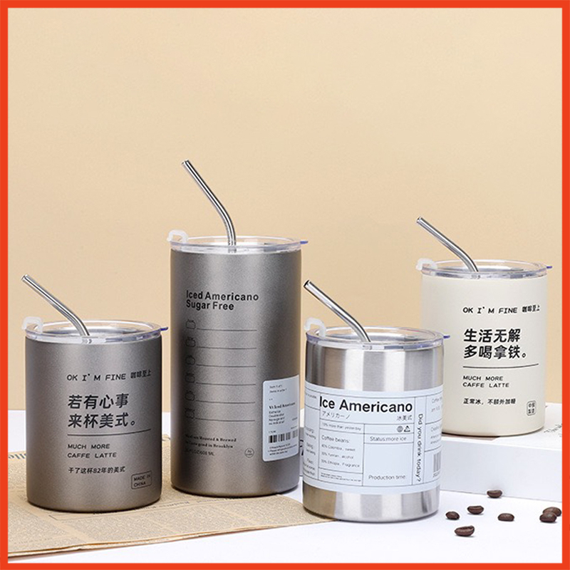 Ly Giữ Nhiệt iced Americano Làm Bằng Inox 304 Không Gỉ Thể Tích 650ml/350ml, Ly Giữ Nhiệt Tặng ...