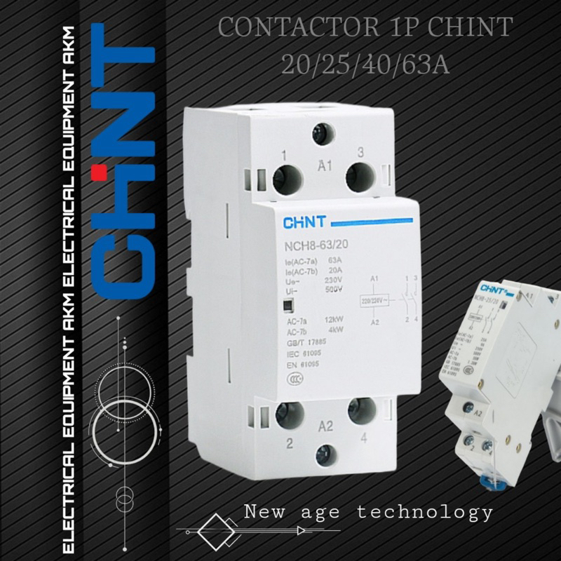 KHỞI ĐỘNG TỪ CHINT - CONTACTOR TỦ ĐIỆN PHÒNG 1 PHA - 20A/25A/40A/63A | Shopee Việt Nam