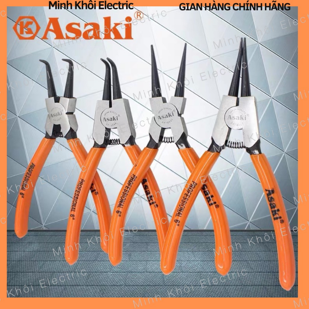 Kìm mở Phe, kìm phanh Asaki 7 inch, kìm phe, phanh ngoài mũi thẳng, kim ...