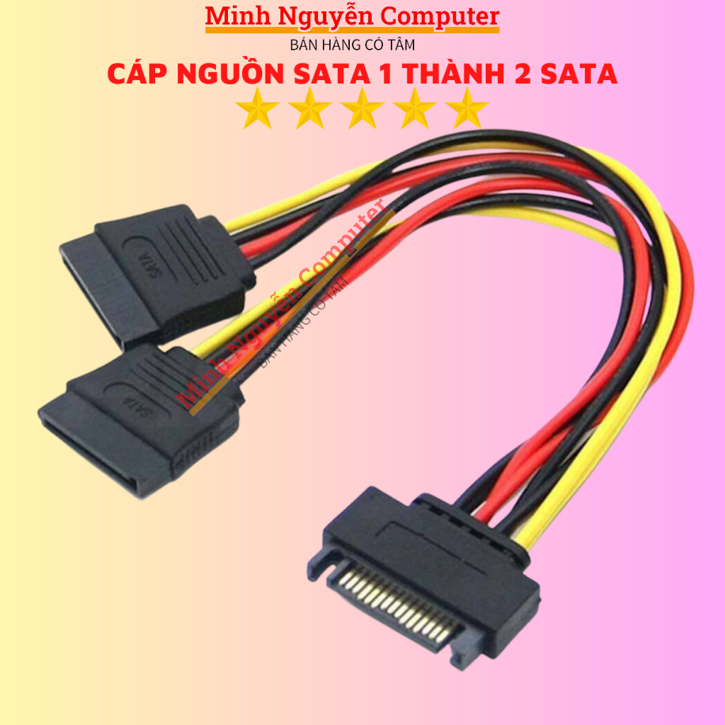 Cáp Chia Nguồn SATA 1 Thành 2 SATA, Dây Nguồn SATA 1 ra 2 SATA - 20cm ...