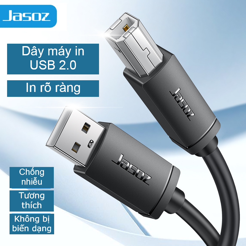 Dây máy in USB 2.0 chuẩn A đực sang chuẩn B đực JASOZ, bảo hành 12 ...