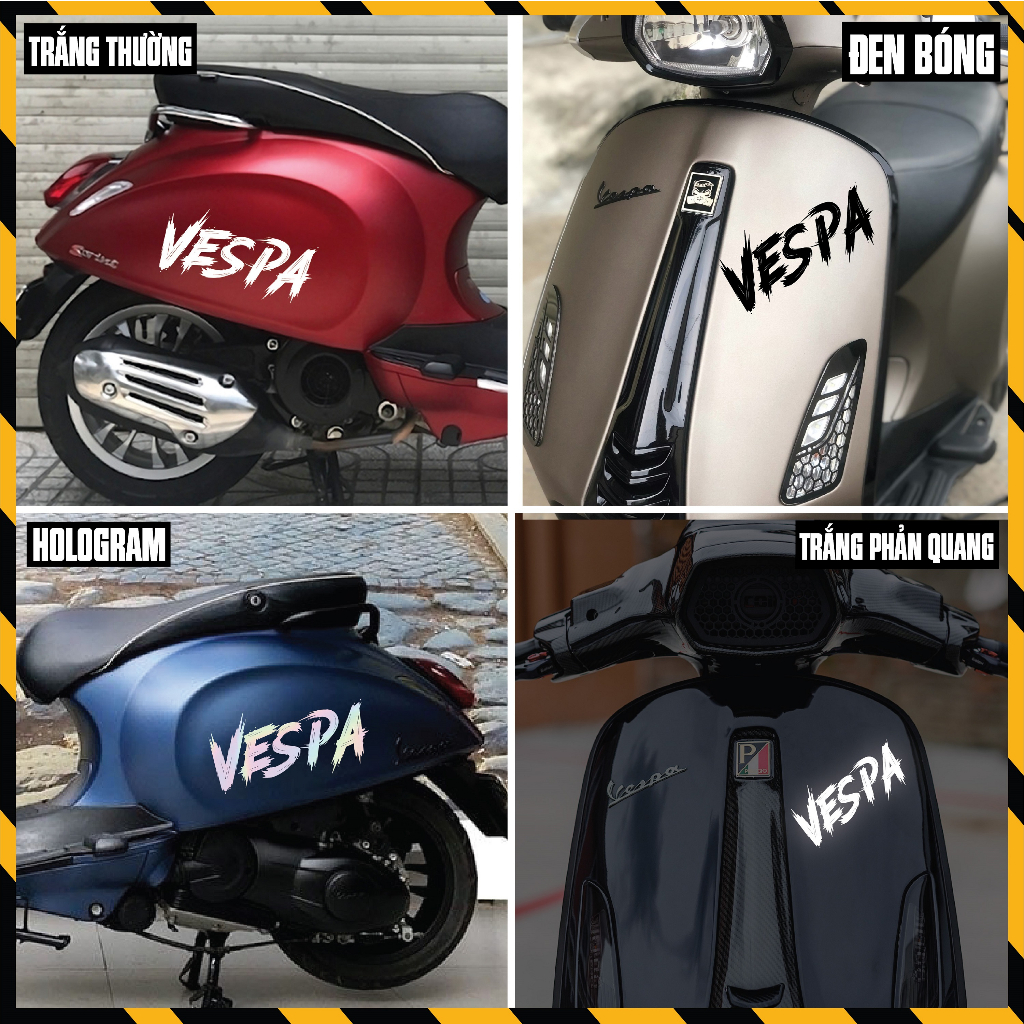 [1 Chiếc] Team Decal Dán Xe Máy Vespa Phản Quang | DVT-VESPA | Tem ...