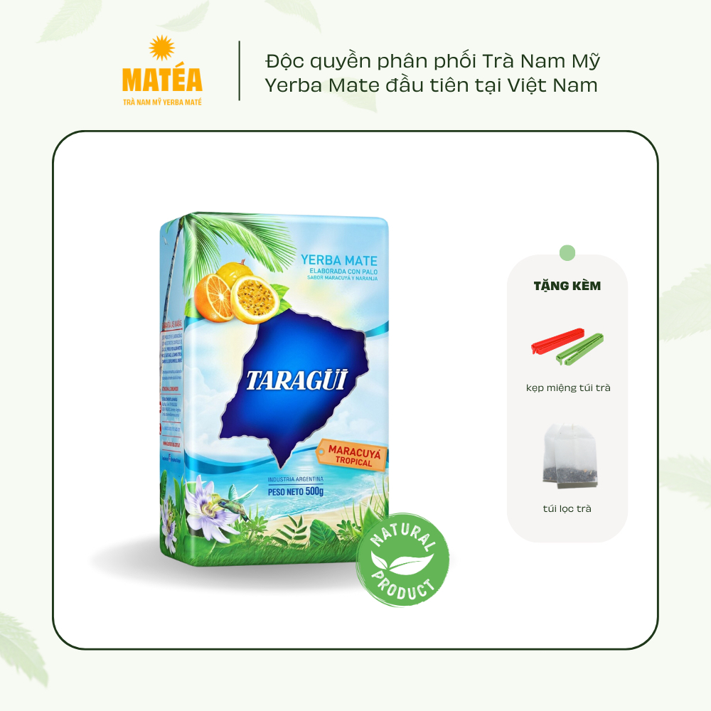 Trà Yerba Mate Vị Chanh Leo 500gr TARAGUI Maracuyá Tropical Trà Nam Mỹ ...