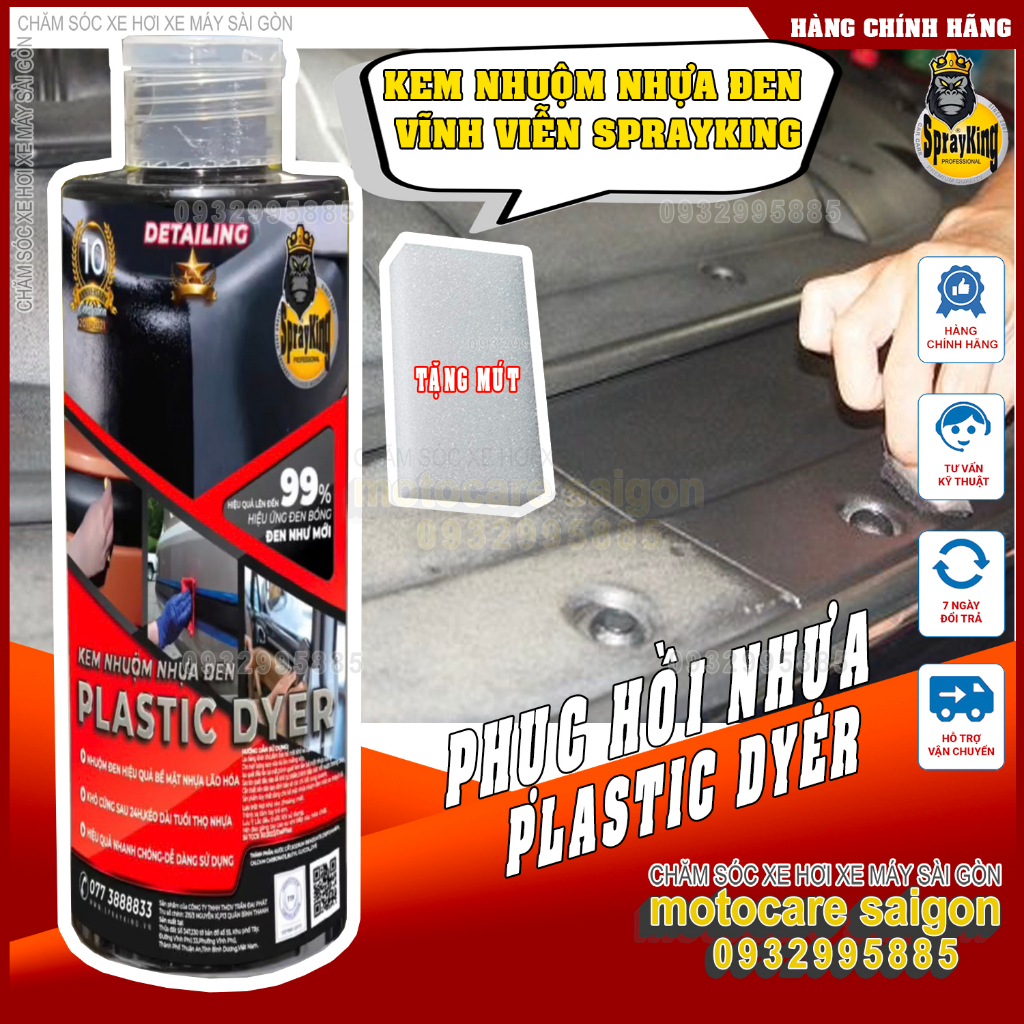 Kem nhuộm phục hồi nhựa đen nhựa nhám vĩnh viễn Sprayking Plastic Dyer ...