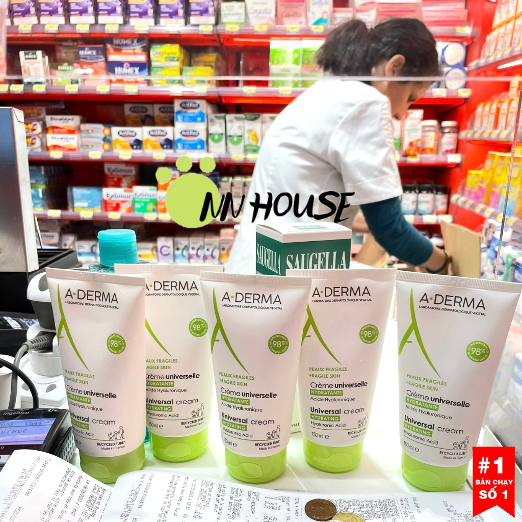 Kem dưỡng Aderma Universal Cream từ glycerin, acid hyaluronic cấp nước ...