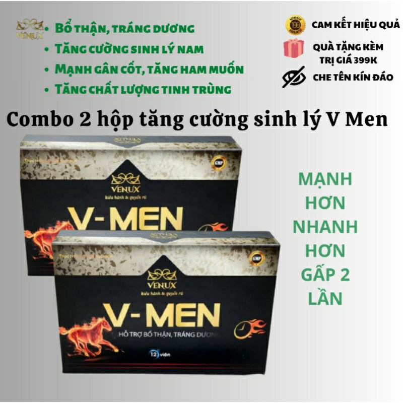 [Cao Cấp] Combo 2 Hộp Viên Uống Tăng Cường Sinh Lý, Bổ Thận Nam Venux V Men | Shopee Việt Nam