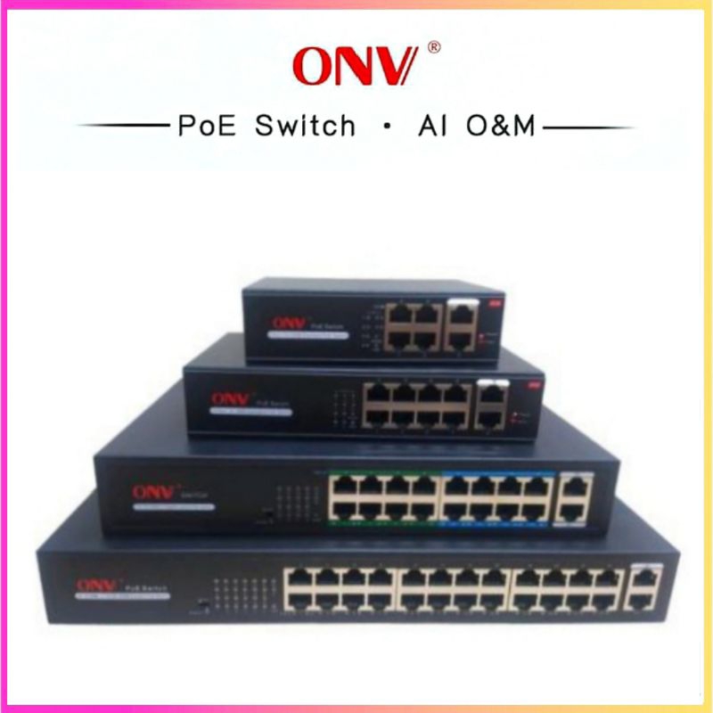 Bộ chia mạng; Switch PoE ONV 16 Port + 2 Port UpLink (100Mbps), Hàng ...