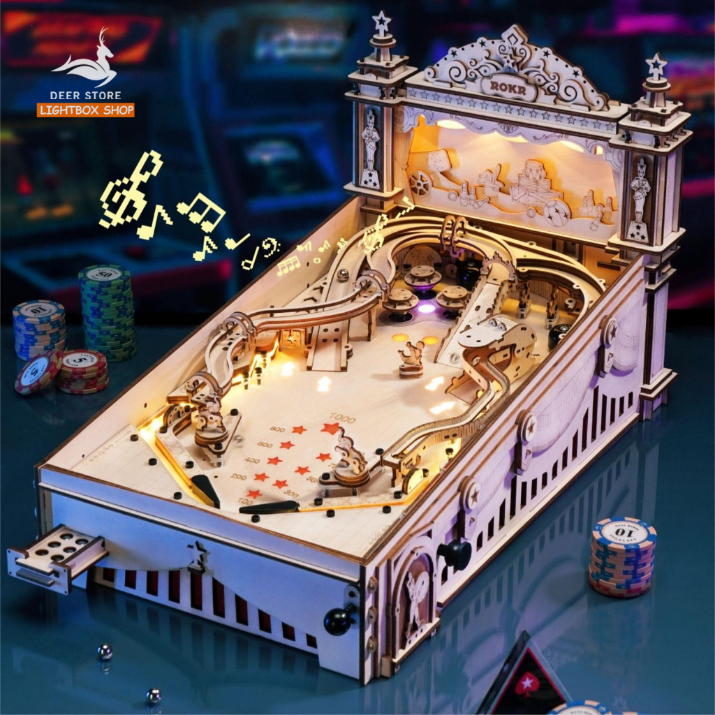 [Bản Tiếng Anh] Đồ chơi xếp hình bằng gỗ 3D ROBOTIME ROKR Pinball ...