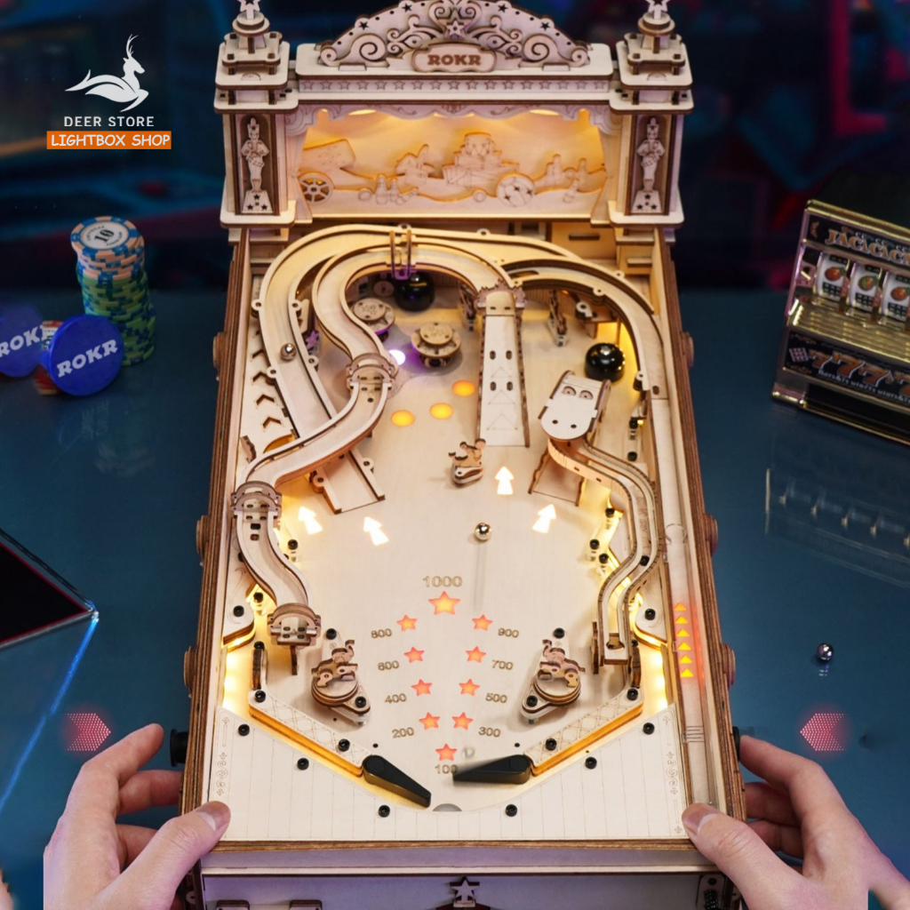 [Bản Tiếng Anh] Đồ chơi xếp hình bằng gỗ 3D ROBOTIME ROKR Pinball ...
