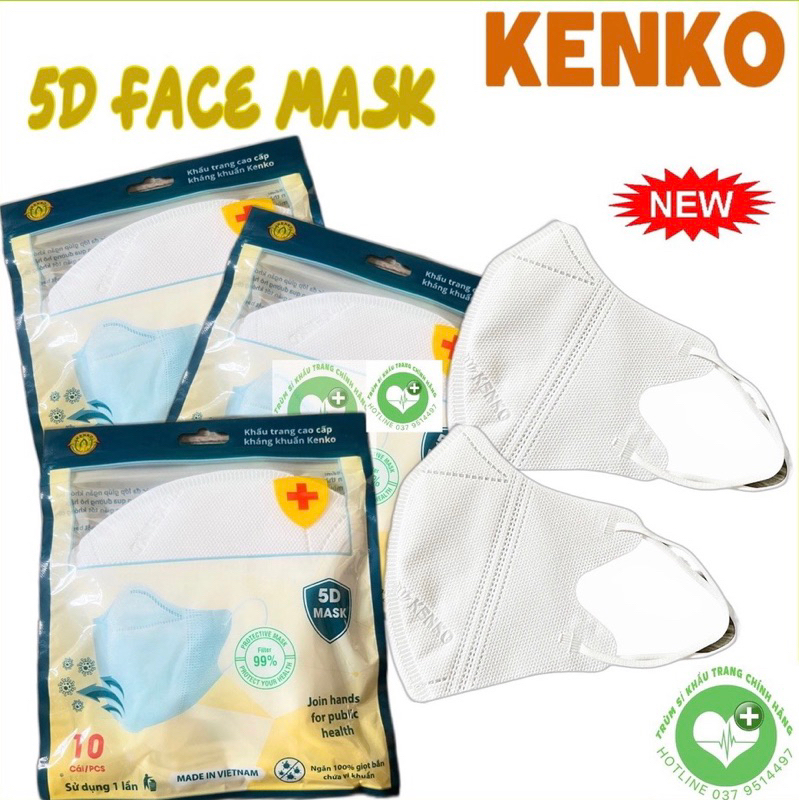 [set 10 túi] 100c Khẩu trang 5D Kenko chính hãng | Shopee Việt Nam