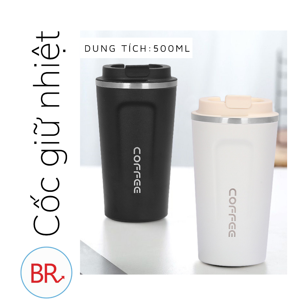 Cốc giữ nhiệt coffee inox 500ml - Ly coffee inox 304 không gỉ, Bình giữ ...