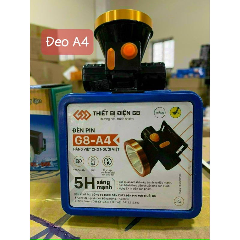 ĐÈN PIN ĐỘI ĐẦU SIÊU SÁNG G8-A4 PIN SẠC | Shopee Việt Nam