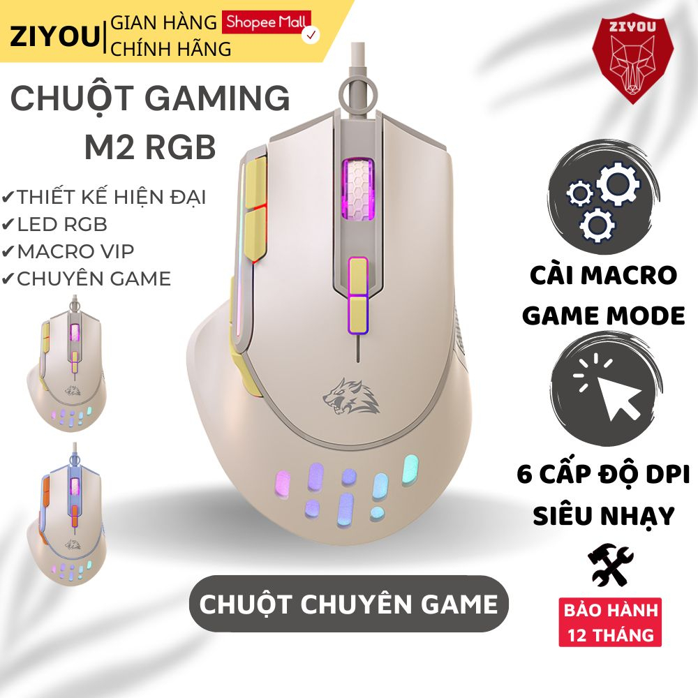 Chuột Máy Tính Game Thủ Chuyên Game Ziyou M2 Led RGB 12800 DPI Cài Macro Chuyên Nghiệp | Shopee ...