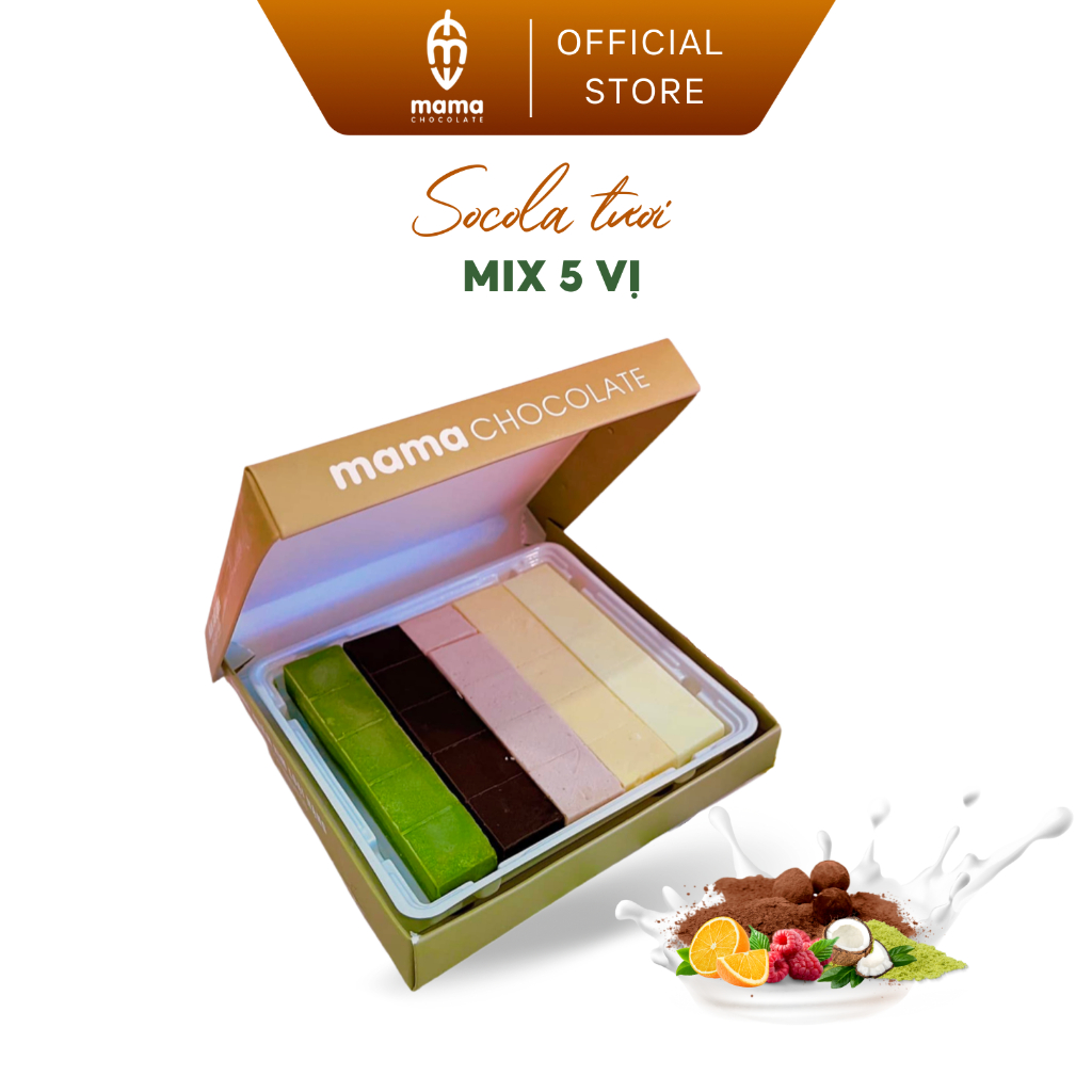 Socola Tươi Mama Chocolate Mix 5 Vị Matcha, Đen Đắng, Dâu Rừng ...