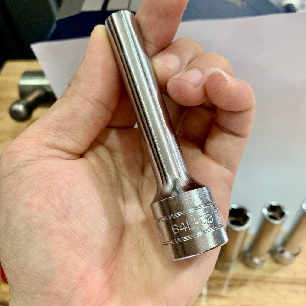 Đầu khẩu dài 1/2 KTC Nhật các cỡ từ 8-19mm, chiều dài 90-100mm - Đầu tuýp trắng dài Nhật bản B4L ...