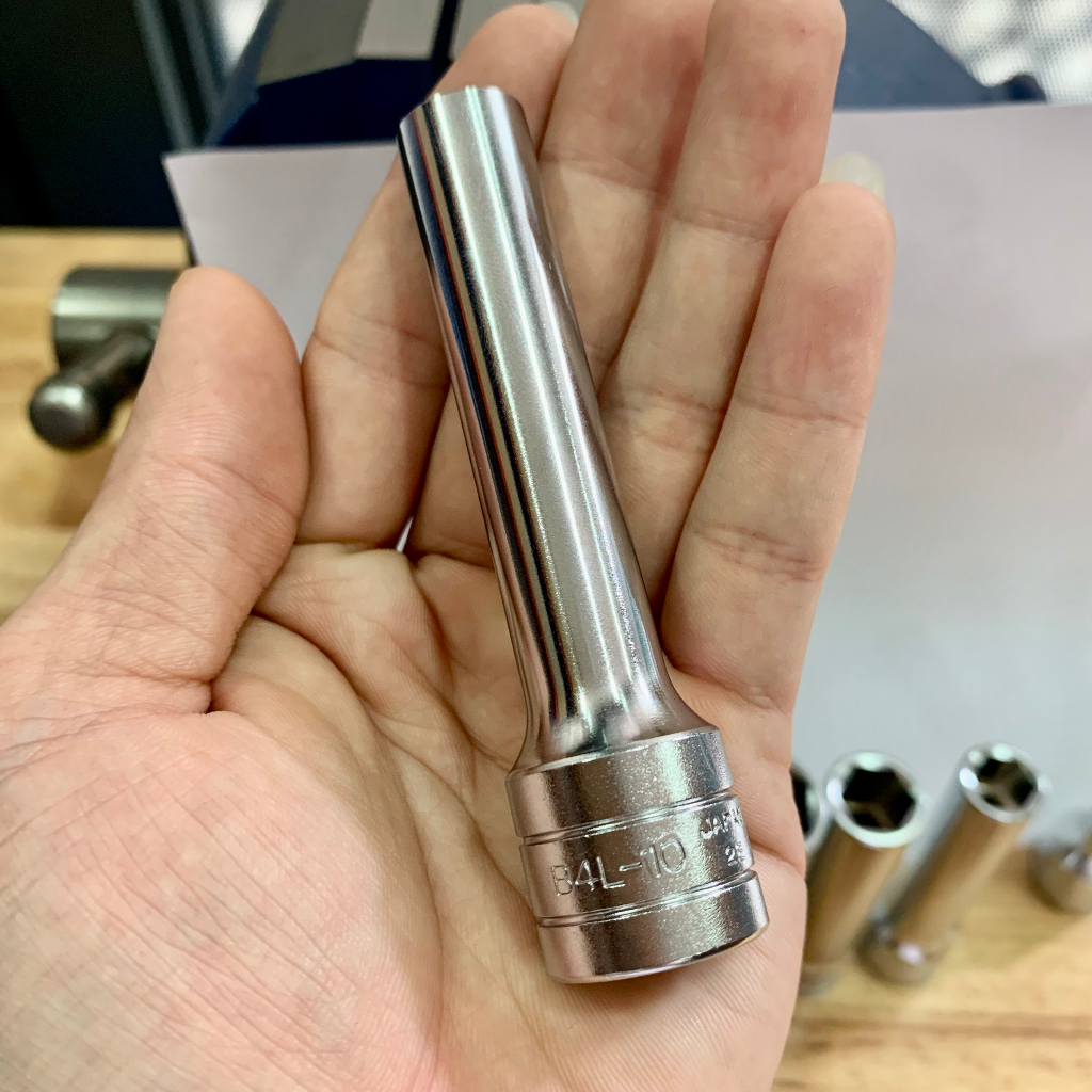 Đầu khẩu dài 1/2 KTC Nhật các cỡ từ 8-19mm, chiều dài 90-100mm - Đầu tuýp trắng dài Nhật bản B4L ...