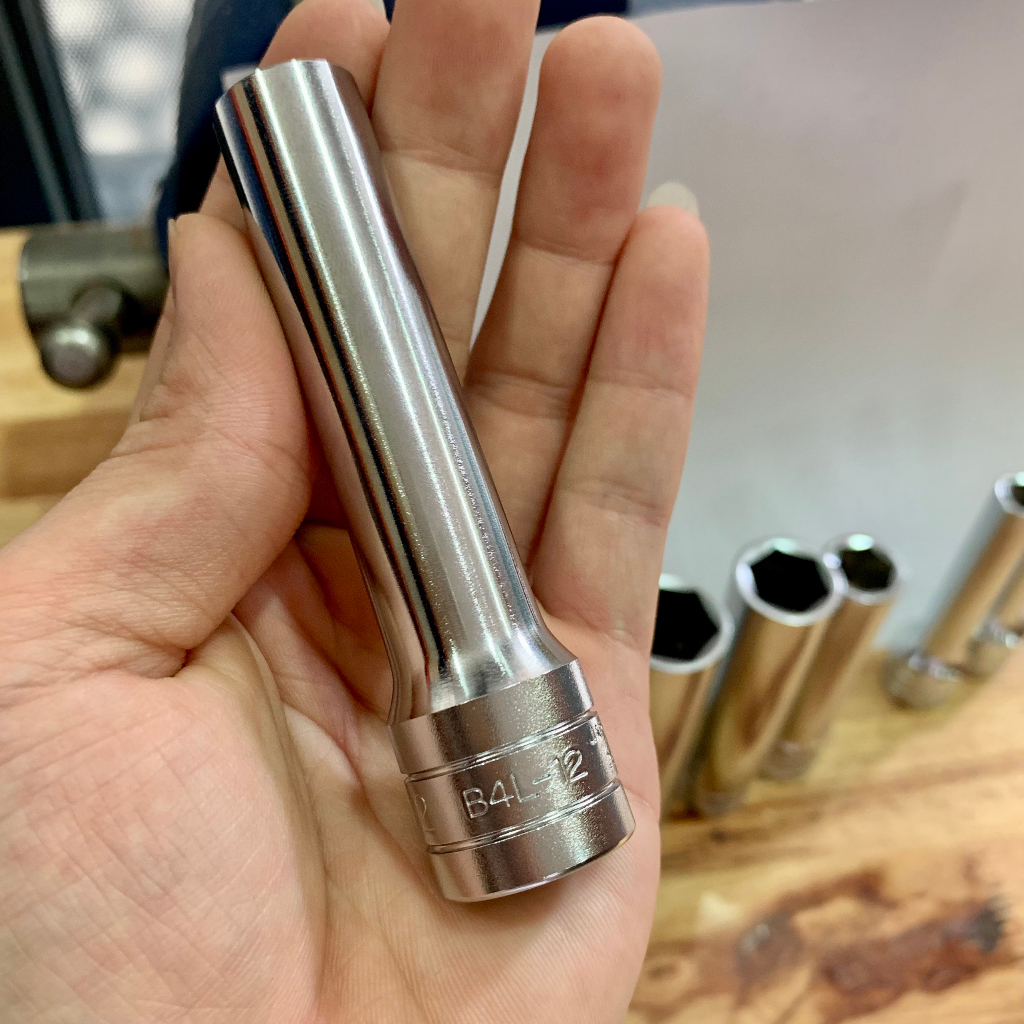 Đầu khẩu dài 1/2 KTC Nhật các cỡ từ 8-19mm, chiều dài 90-100mm - Đầu tuýp trắng dài Nhật bản B4L ...